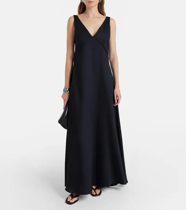 LESET Yoko Cotton Maxi Dress - Black