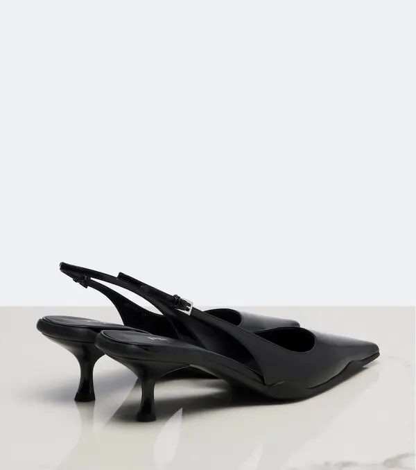 Prada Leather Slingback Pumps - Black