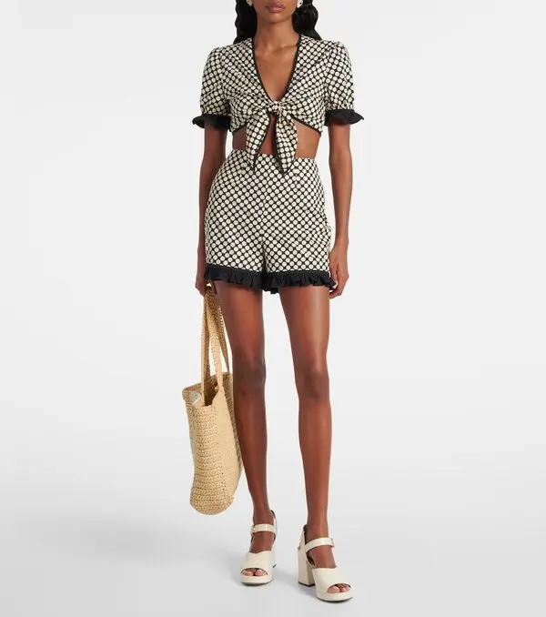 Valentino Garavani Plus De Pois Cotton Poplin Crop Top