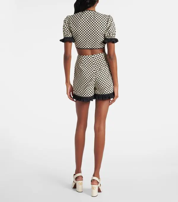 Valentino Garavani Plus De Pois Cotton Poplin Crop Top