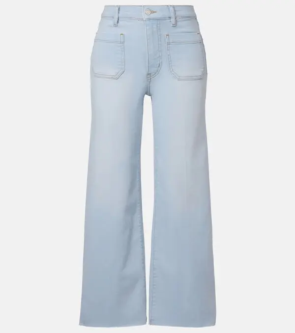 FRAME Anchor High-rise Wide-leg Jeans - Blue
