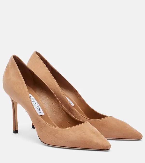 JIMMY CHOO Romy 85 Suede Pumps - Brown
