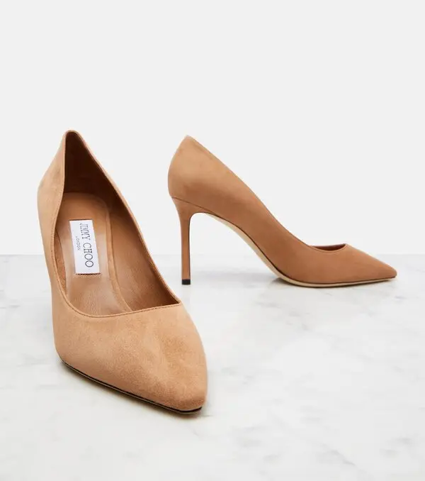 JIMMY CHOO Romy 85 Suede Pumps - Brown