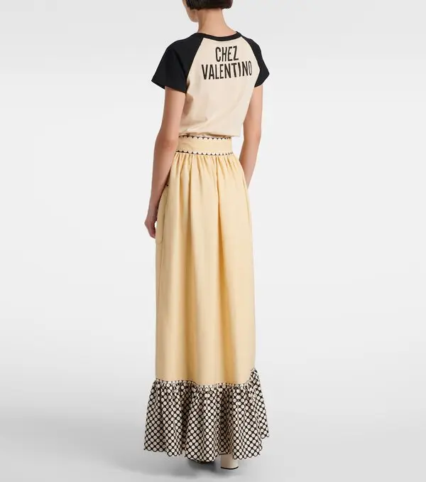 Valentino Garavani Plus De Pois Embroidered Maxi Skirt