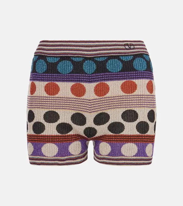Valentino Garavani Polka-dot Jacquard Lamé Shorts