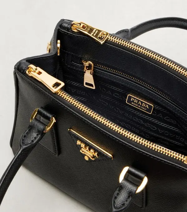 Prada Galleria Mini Leather Tote Bag - Black