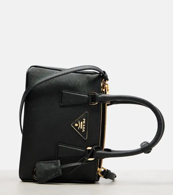 Prada Galleria Mini Leather Tote Bag - Black