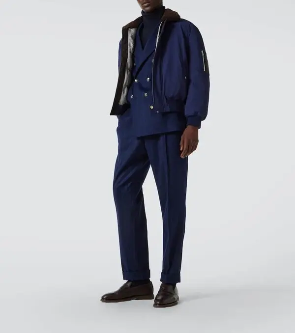 Brunello Cucinelli Shearling-trimmed Bomber Jacket