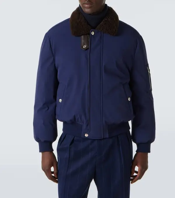 Brunello Cucinelli Shearling-trimmed Bomber Jacket