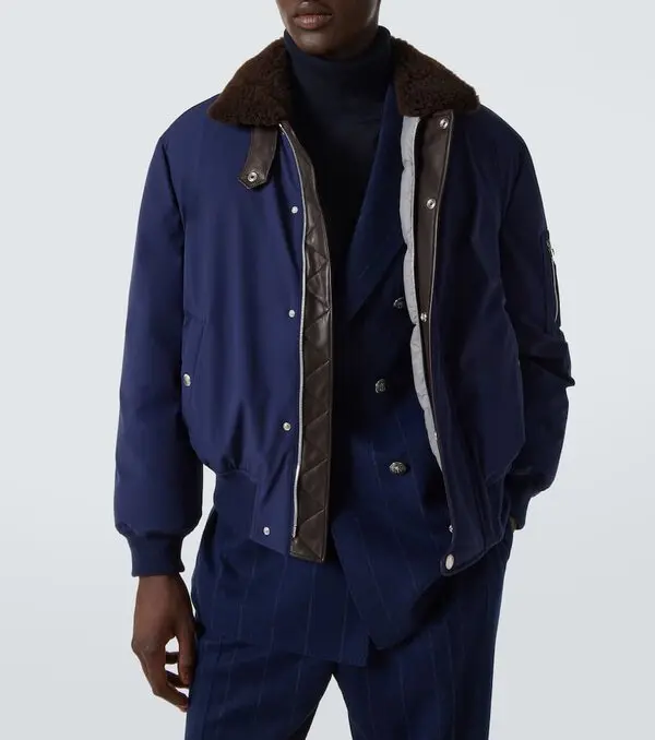 Brunello Cucinelli Shearling-trimmed Bomber Jacket