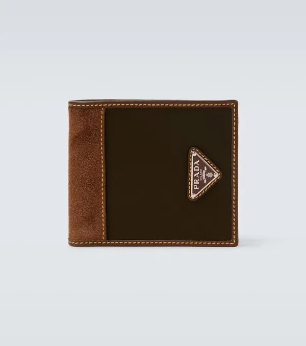 Prada Re-nylon Leather-trimmed Wallet - Brown