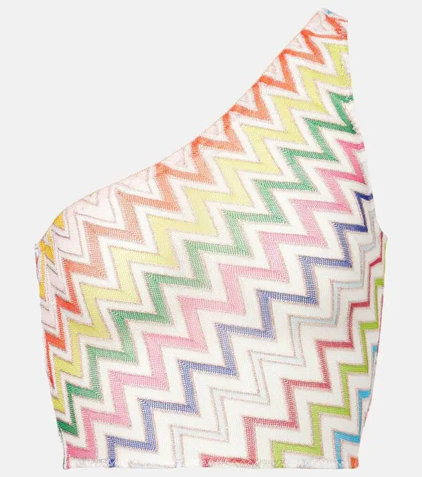 Missoni Zigzag One-shoulder Lamé Top - Multicoloured