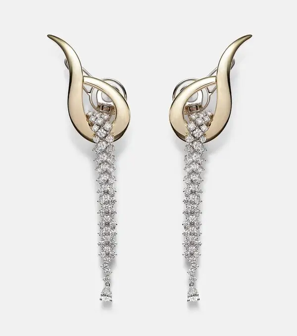 Yeprem En Strada 18kt Yellow And White Diamond Drop Earrings - Gold