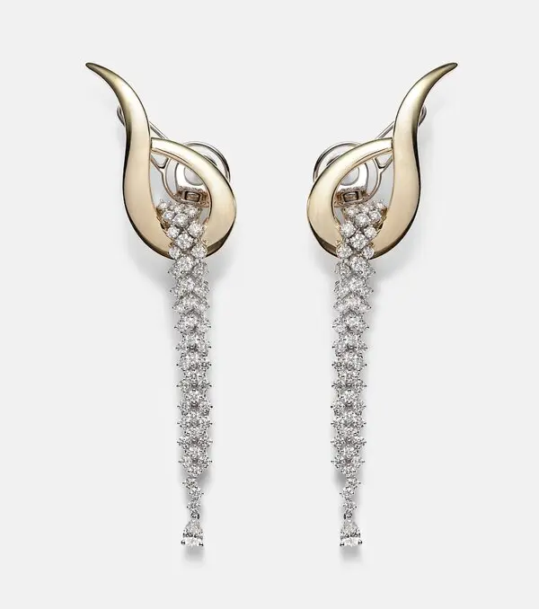 Yeprem En Strada 18kt Yellow And White Diamond Drop Earrings - Gold
