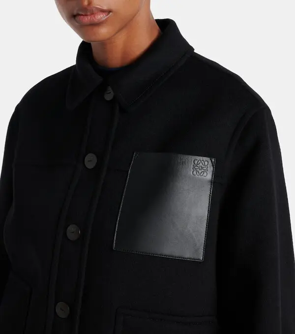 Loewe Wool And Cashmere Jacket With Leather Trim
