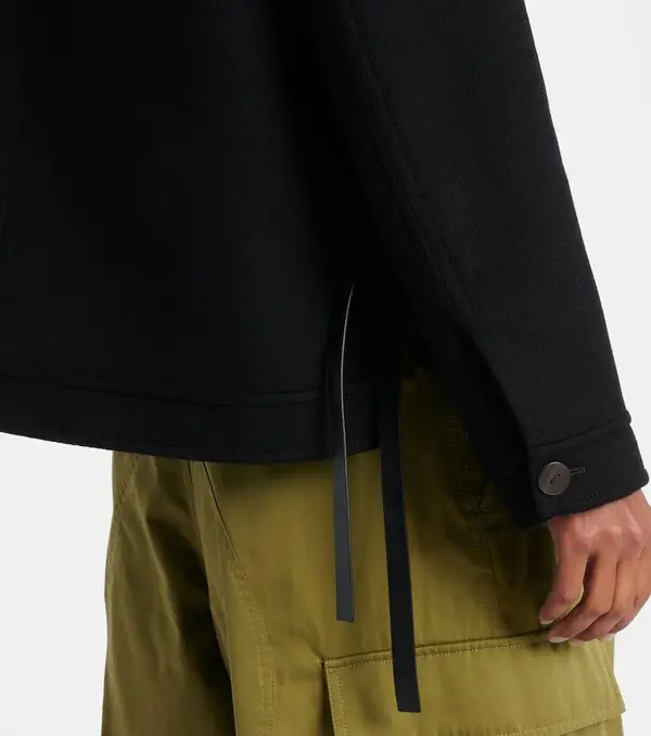 Loewe Wool And Cashmere Jacket With Leather Trim