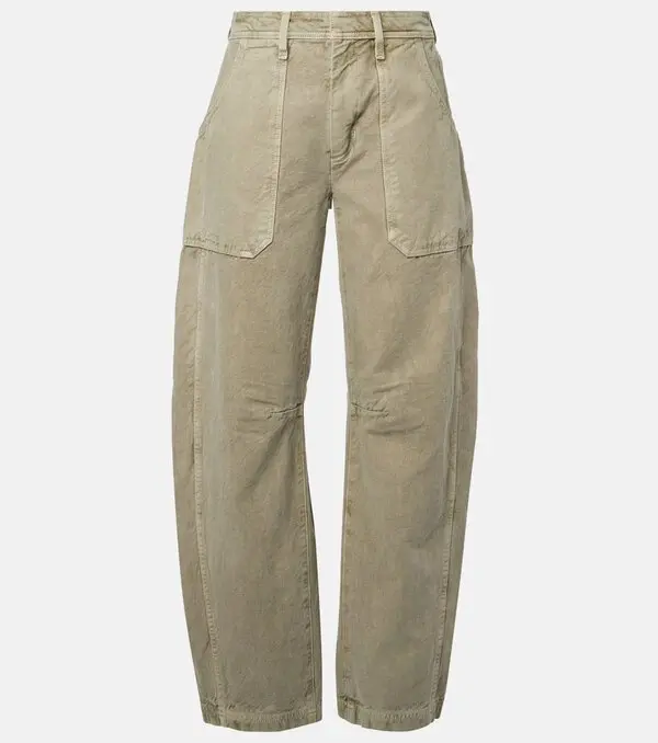 SLVRLAKE Rookie Cotton Barrel-leg Cargo Pants - Green