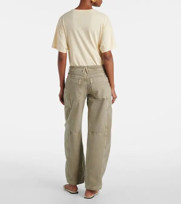 SLVRLAKE Rookie Cotton Barrel-leg Cargo Pants - Green