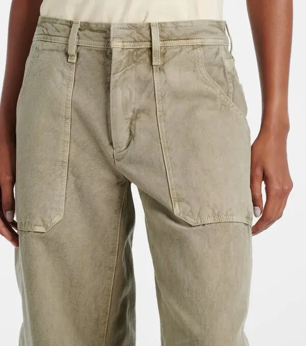 SLVRLAKE Rookie Cotton Barrel-leg Cargo Pants - Green