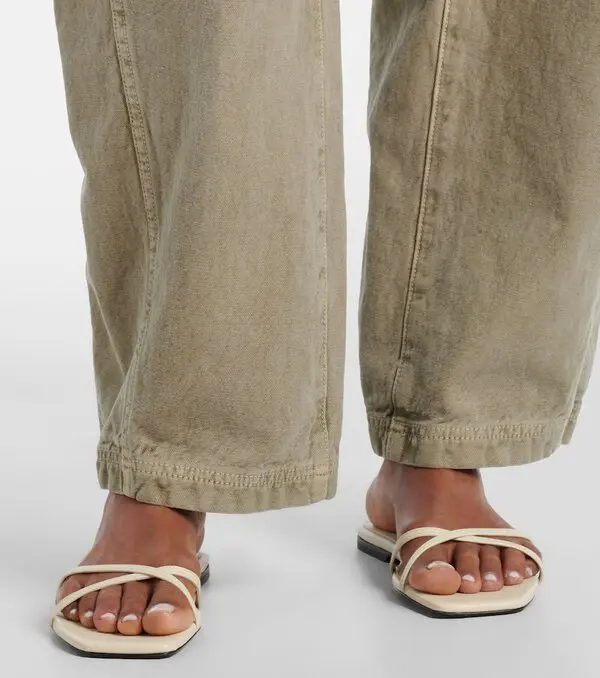 SLVRLAKE Rookie Cotton Barrel-leg Cargo Pants - Green
