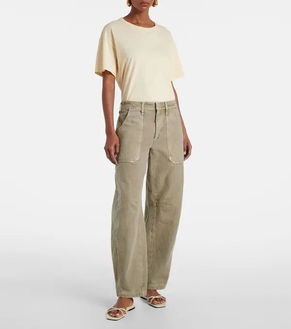 SLVRLAKE Rookie Cotton Barrel-leg Cargo Pants - Green