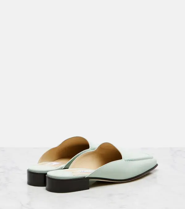JIMMY CHOO Archive Slide Leather Mules - Green