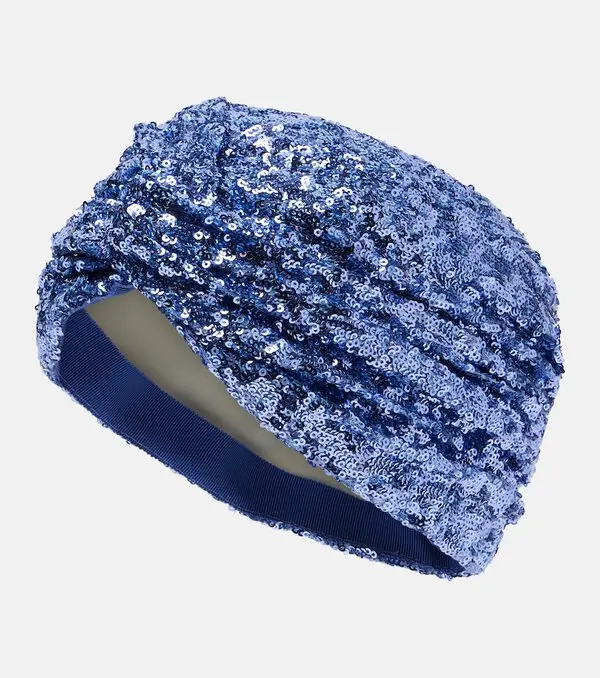 Valentino Garavani Escape Sequined Head Wrap - Blue