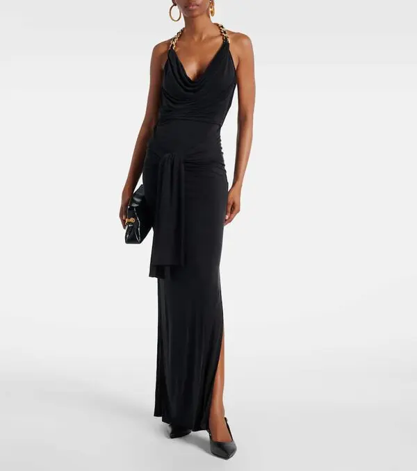 Balmain Draped Gathered Gown