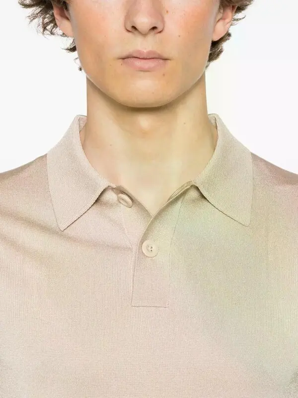 Sandro Short-sleeve Knitted Polo Shirt - Neutrals