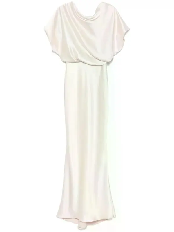 Amsale Draped Satin Gown - Neutrals
