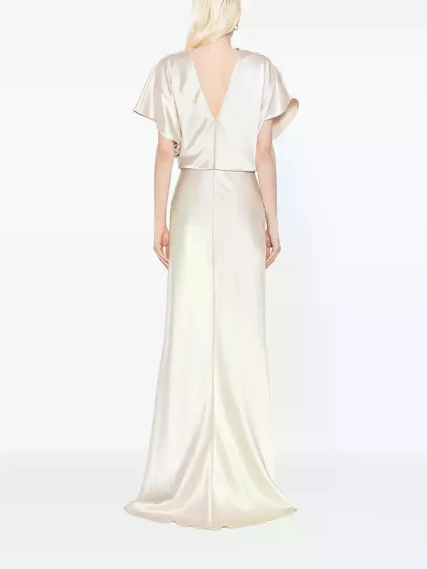 Amsale Draped Satin Gown - Neutrals