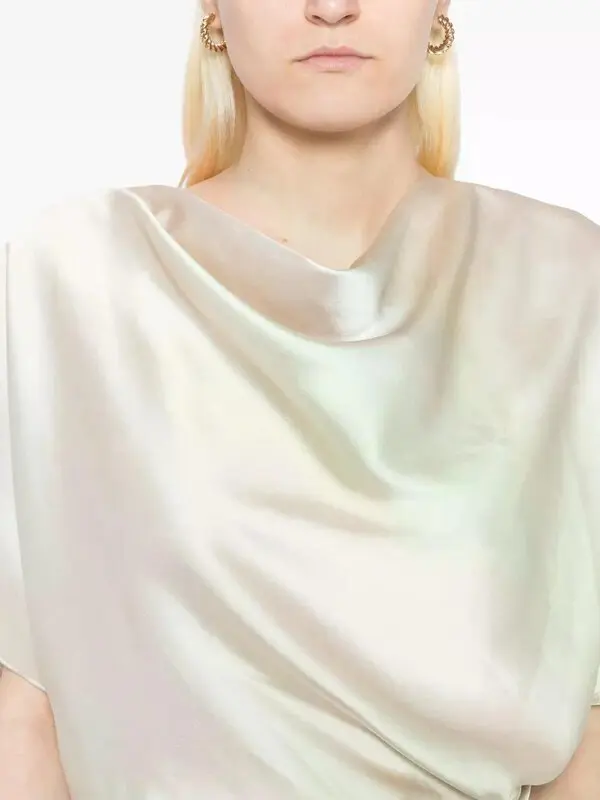 Amsale Draped Satin Gown - Neutrals