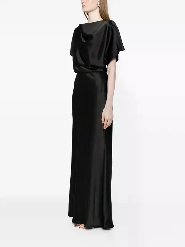 Amsale Draped Satin Gown