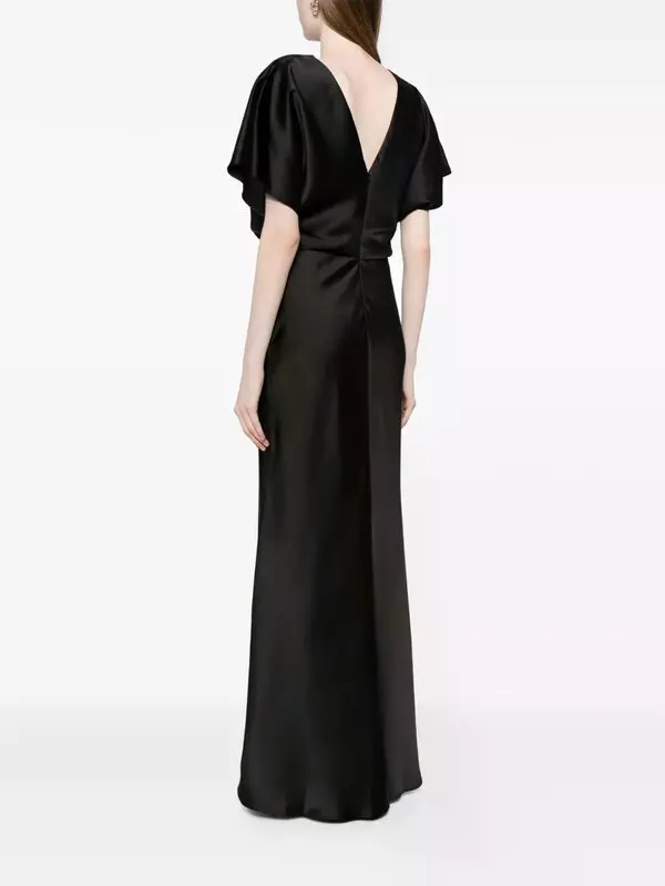 Amsale Draped Satin Gown