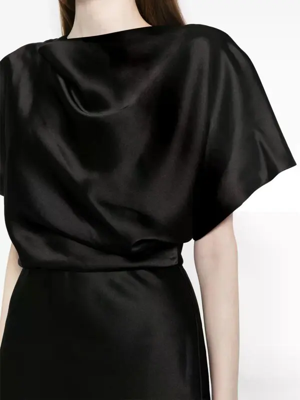 Amsale Draped Satin Gown