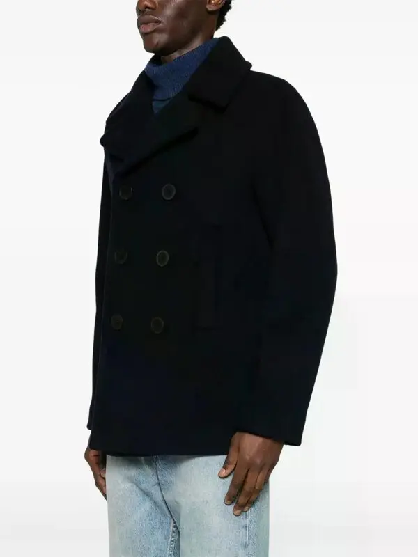 Sandro Straight-fit Wool-blend Coat - Blue