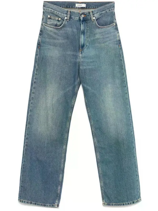 Sandro Baggy Jeans In Faded Denim
