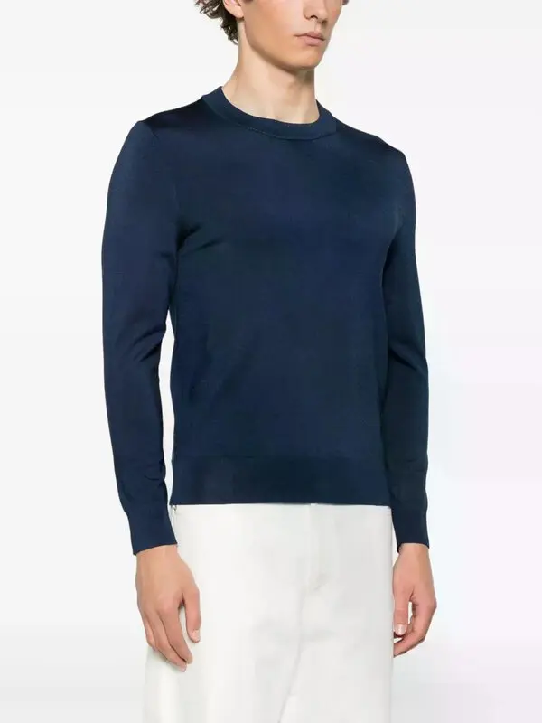 Sandro Fine Knit Sweater With Round Neck And Long Sleeves