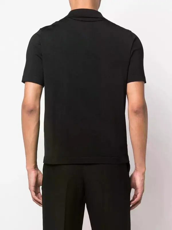 Sandro Knitted Polo With Zip Collar - Black