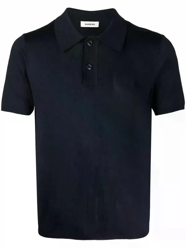Sandro Short-sleeve Knitted Polo Shirt - Blue