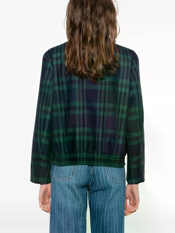Sandro Checked Bomber Jacket - Green