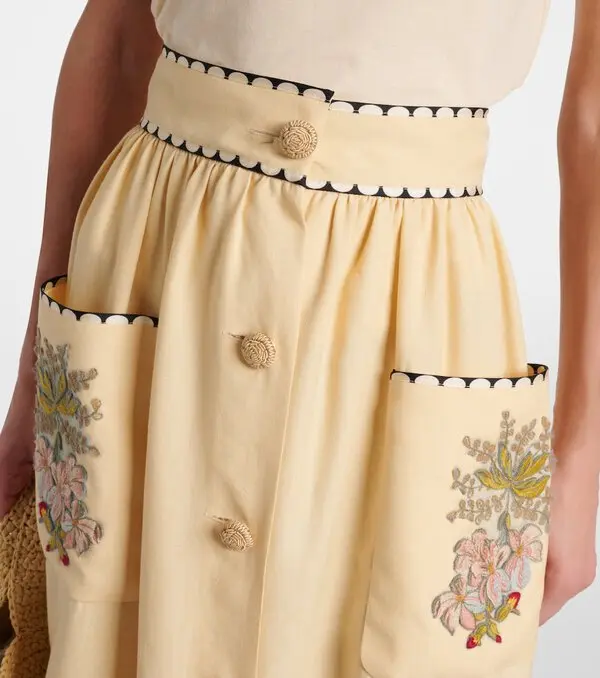 Valentino Garavani Plus De Pois Embroidered Maxi Skirt