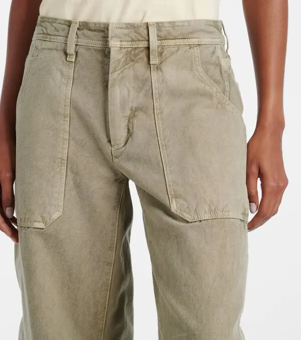 SLVRLAKE Rookie Cotton Barrel-leg Cargo Pants - Green