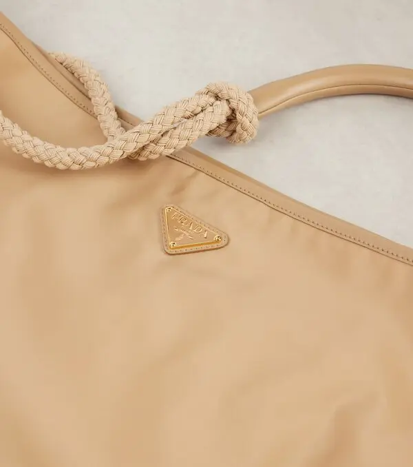Prada Large Re-nylon Tote Bag - Beige