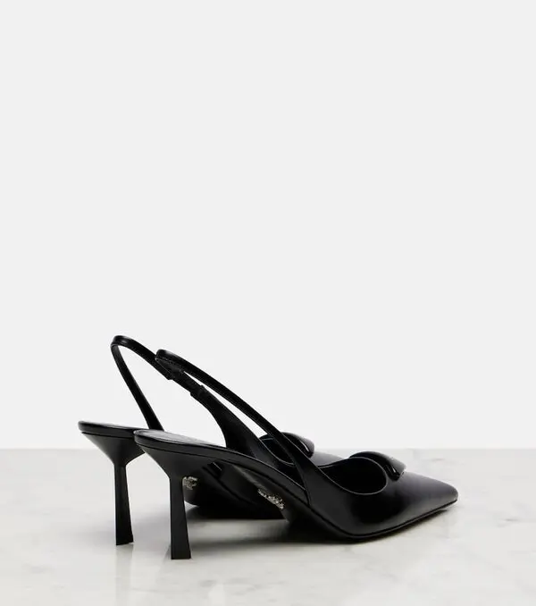 Prada Leather Slingback Pumps - Black