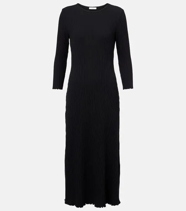 Vince Ribbed-knit Cotton-blend Maxi Dress