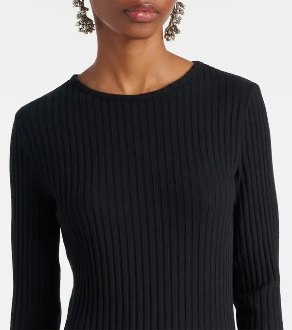 Vince Ribbed-knit Cotton-blend Maxi Dress