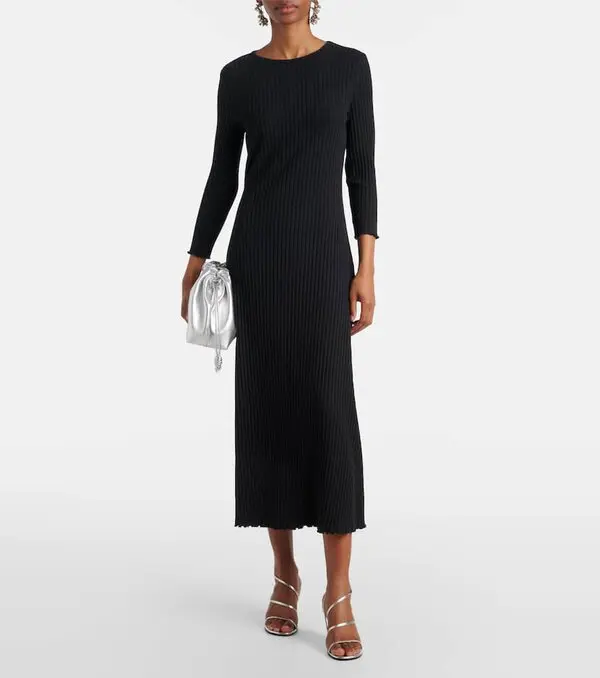 Vince Ribbed-knit Cotton-blend Maxi Dress