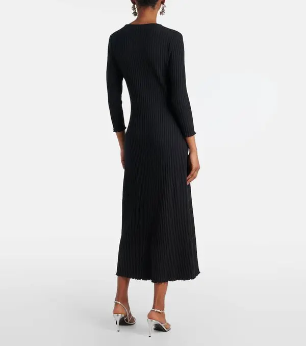 Vince Ribbed-knit Cotton-blend Maxi Dress
