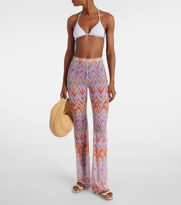 Missoni Zigzag Printed Tulle Straight Pants - Multicoloured